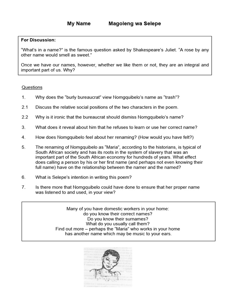 My Name Magoleng Wa Selepe | PDF