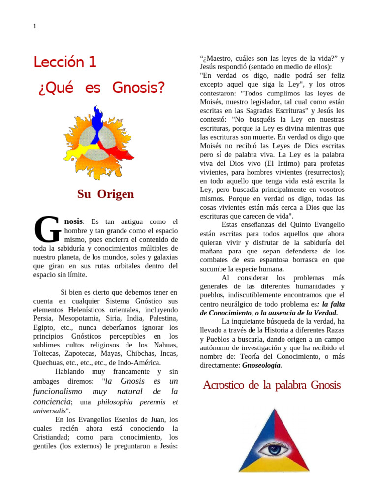 Lección 1. Que Es Gnosis | PDF