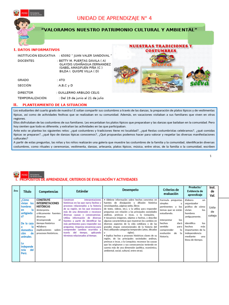 UNIDAD DE APRENDIZAJE #04 - 4to-2023 | PDF