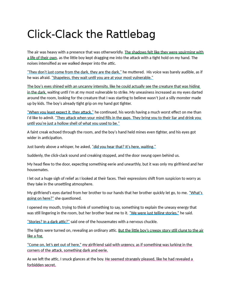 Click-Clack The Rattlebag Script Writing | PDF