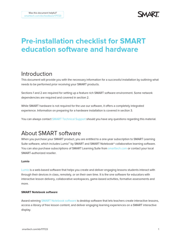 Preinstall Checklist | PDF