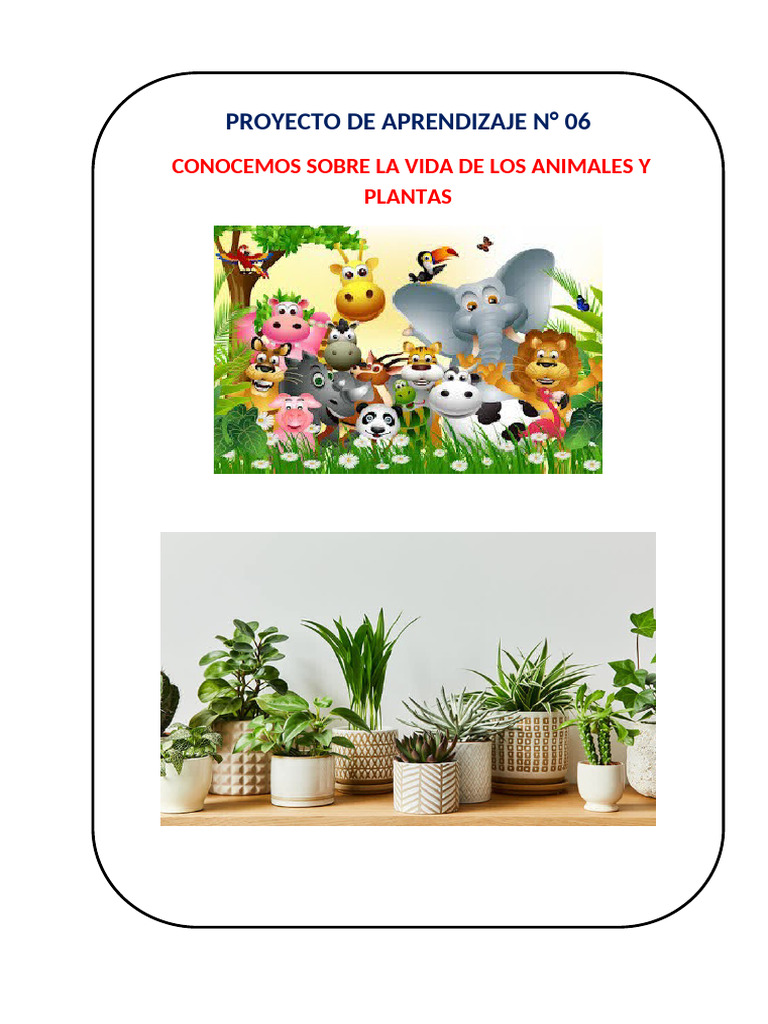 PROYECTO COnOCEMOS SOBRE LA VIDA DE LOS ANIMALES Y PLANTAS | PDF