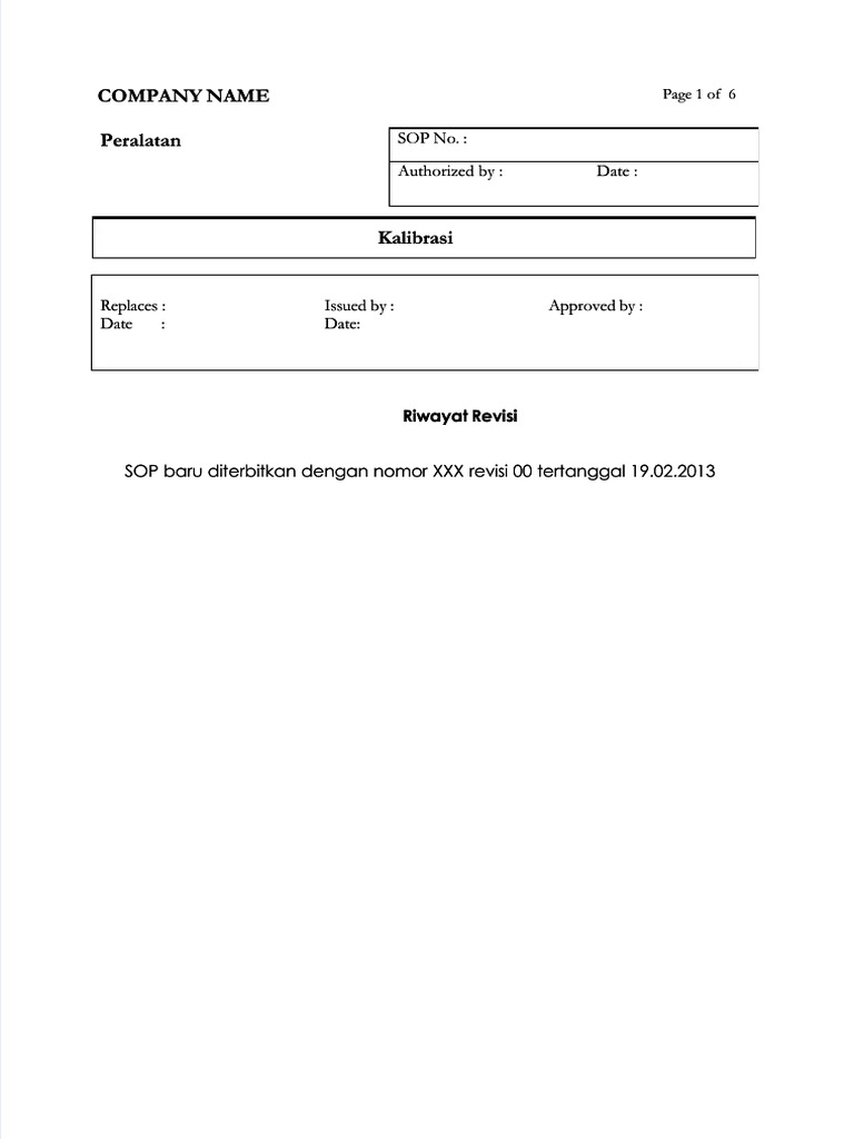 PDF Contoh Sop Kalibrasi - Compress | PDF