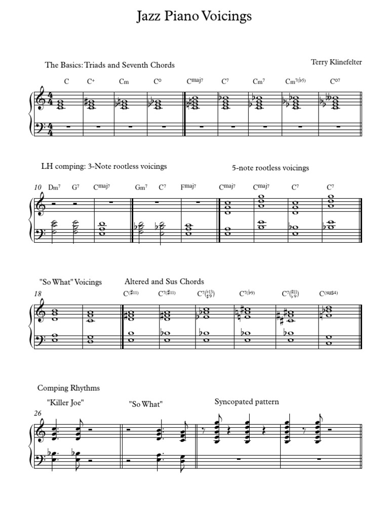 Dr. Klinefelter Jazz Piano Voicings | PDF