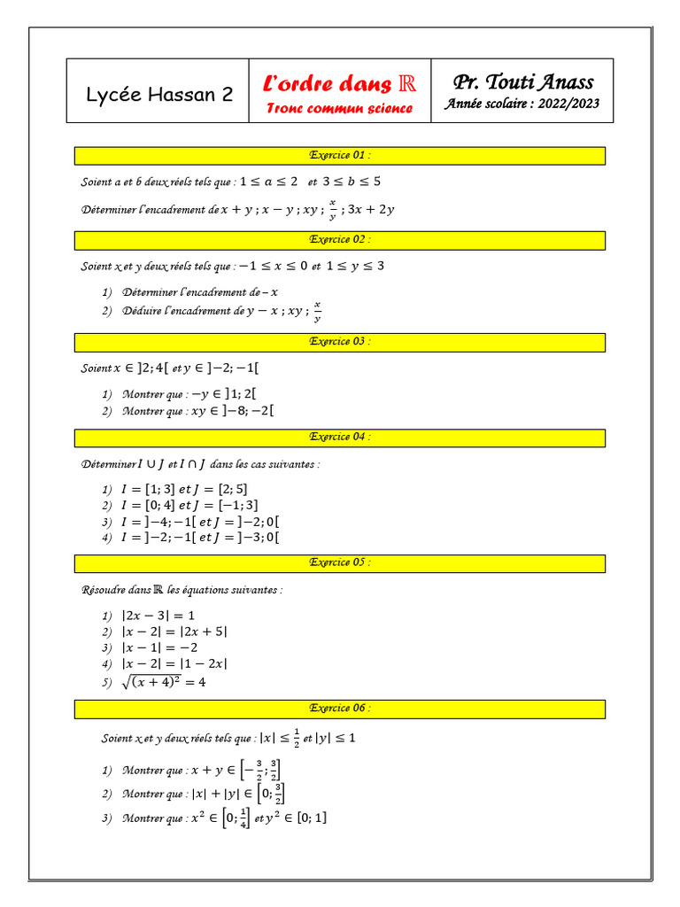 Serie Ordre Dans R | PDF