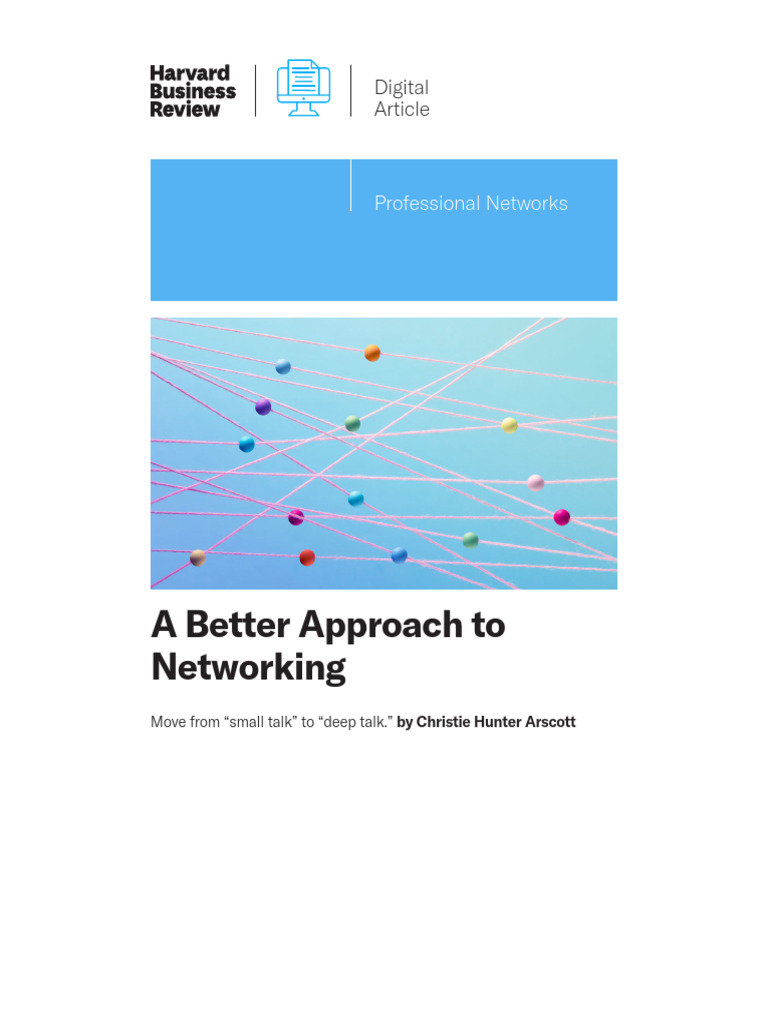 A Better Approach To Networking | PDF | Psychology | Career & Growth