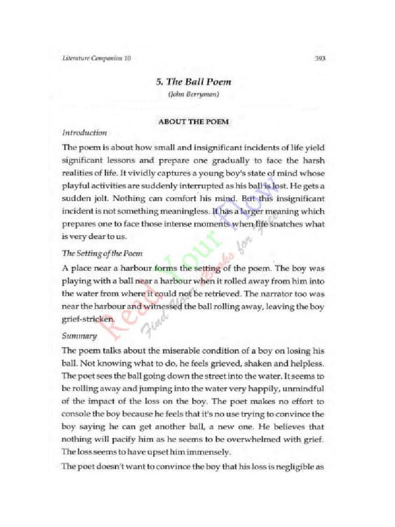 Ball Poem | PDF