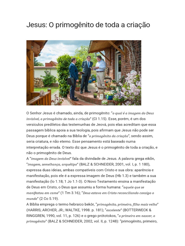 Jesus Primogenito | PDF