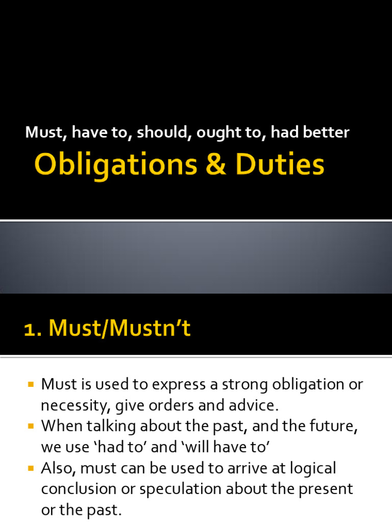 Obligation and Duties 1 1 | PDF