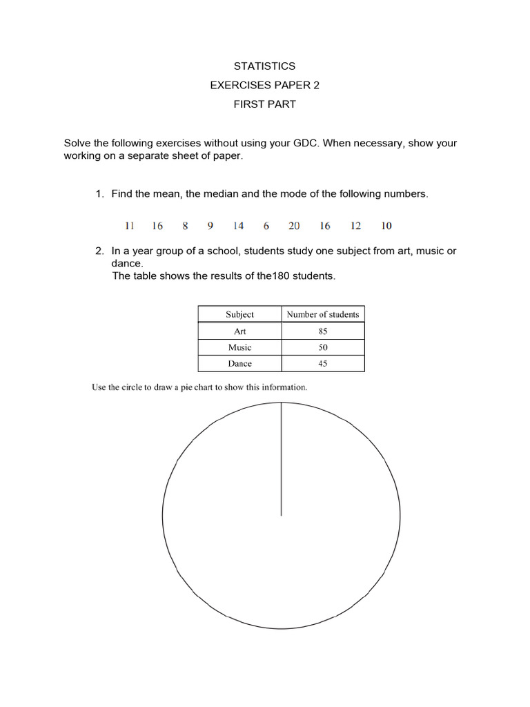 Statistics Paper 2 First Part With Answers | PDF