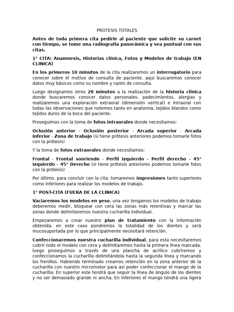 Guia Protesis Totales | PDF
