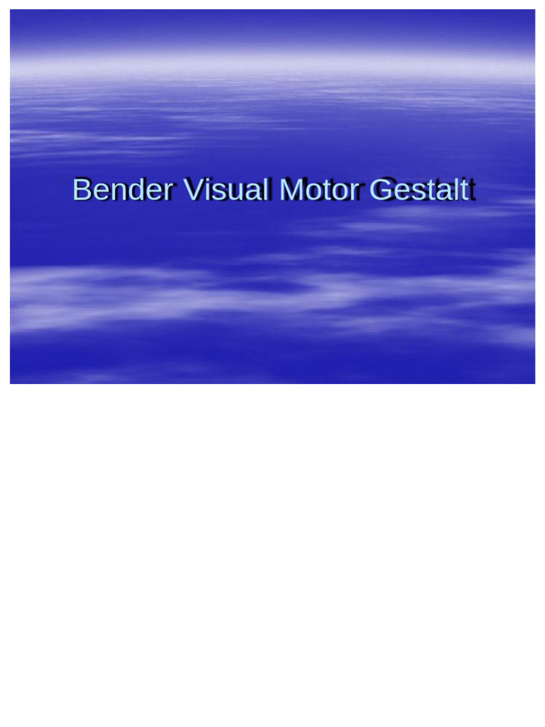 Bender Visual Motor Gestalt | PDF