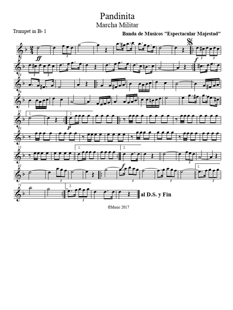 Pandinita - Marcha Militar - Trumpet in BB 1 | PDF