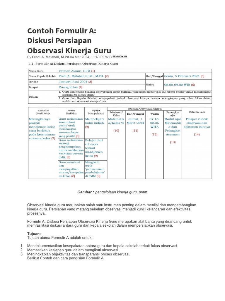 Contoh Formulir A Windadi | PDF