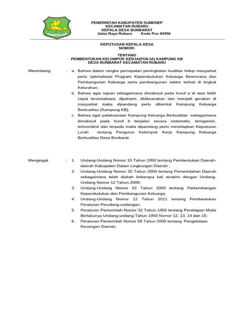 SK Kampung Keluarga Berkualitas-1 | PDF