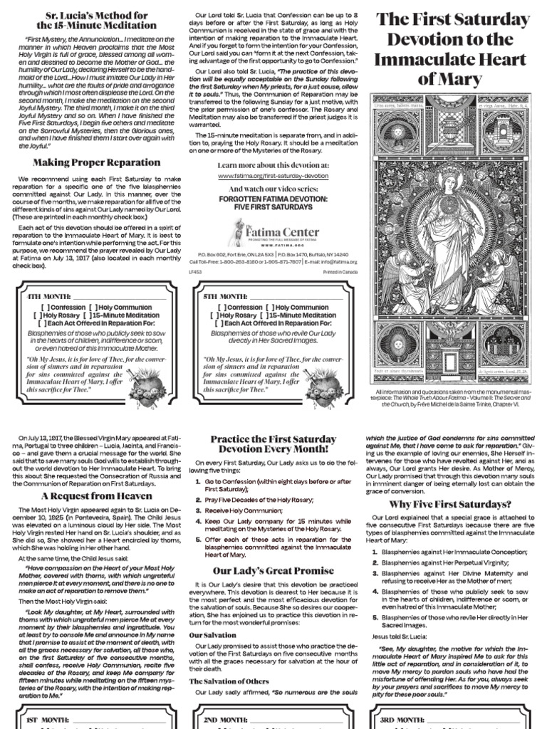 First Five Saturdays Leaflet-WEB | PDF | Mary, Mother Of Jesus | Rosary