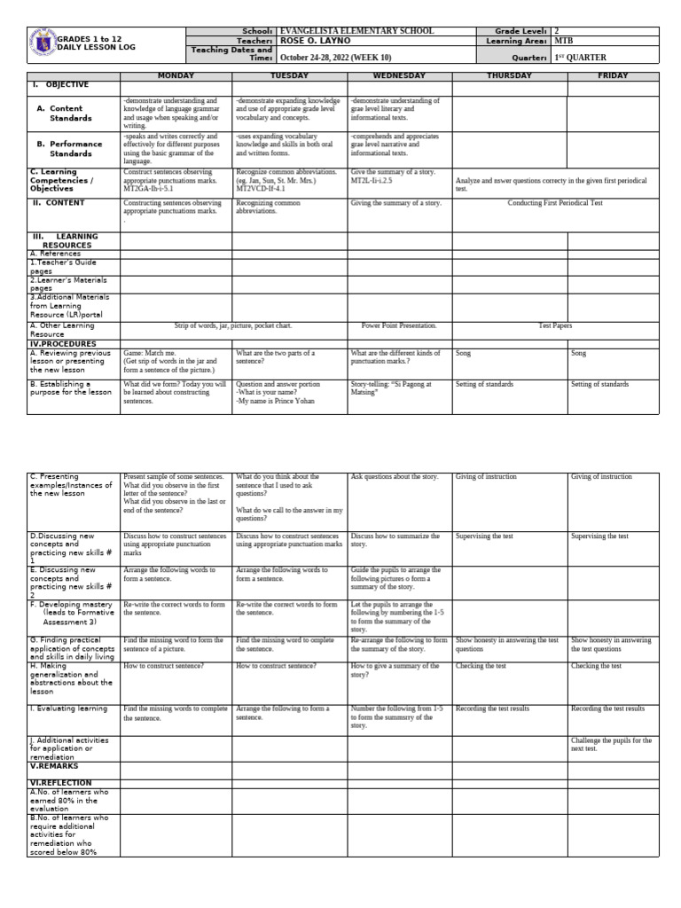 DLL MTB-2 Q1 W10 | PDF