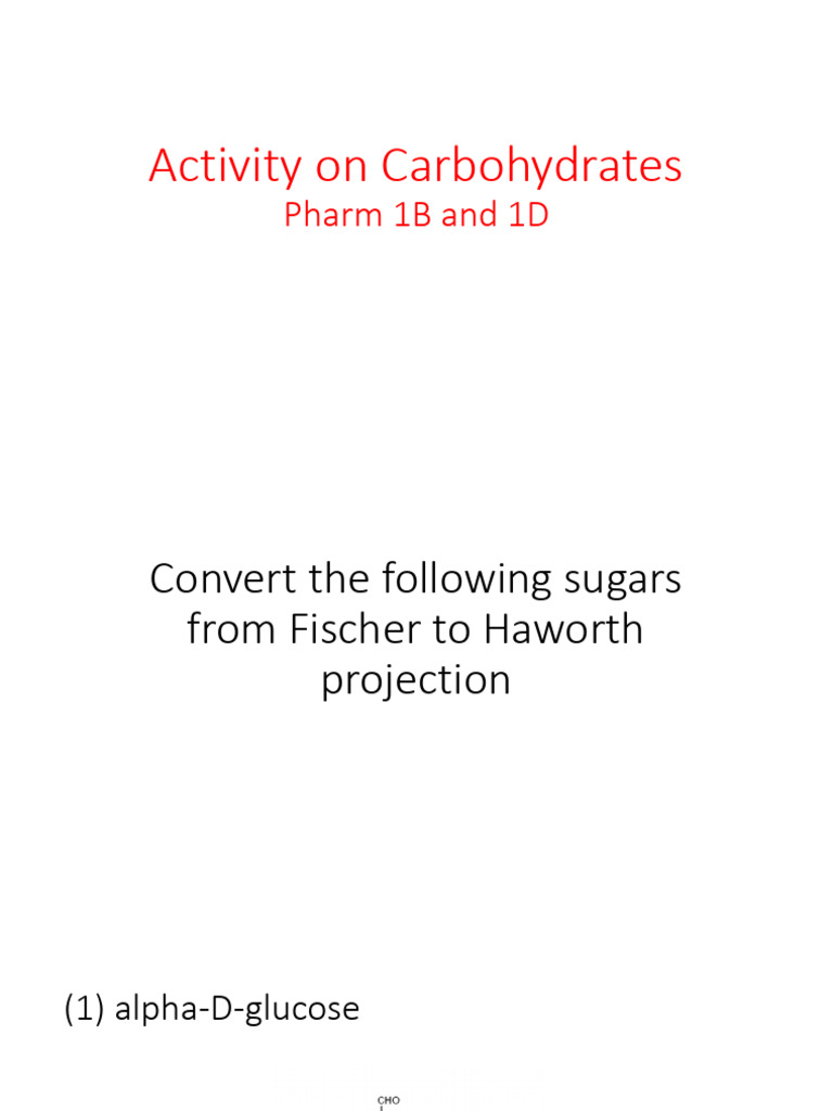 Carbohydrates Activity | PDF