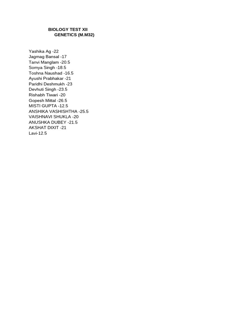 Bio Xii Genetic | PDF