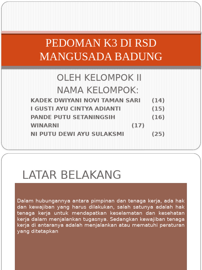 Pedoman k3 Di RSD Mangusada Badung | PDF