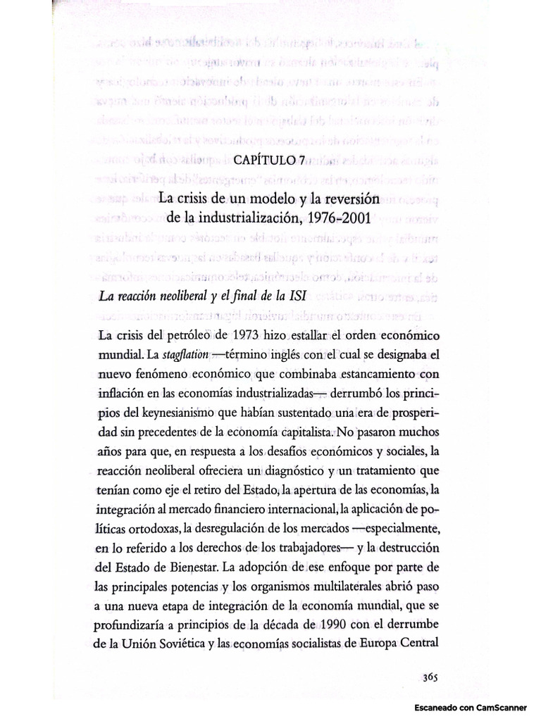 Cap 7 La Crisis de Un Modelo y La Reversión de La Industrialización ...