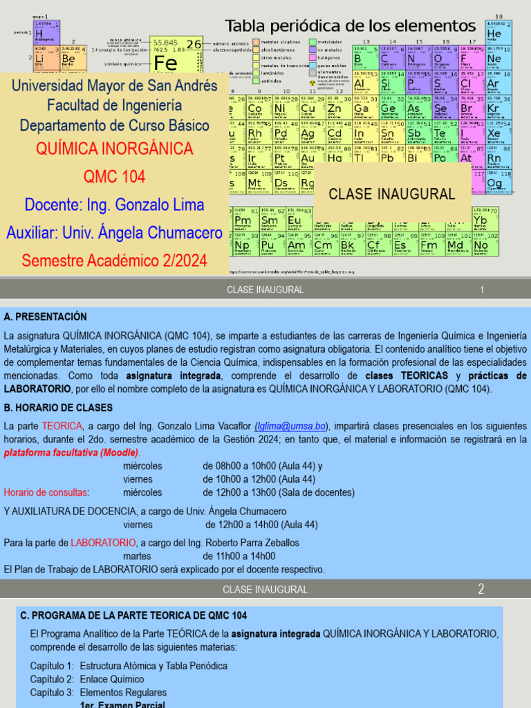 QMC 104 Plan de Trabajo 2024 2 | PDF