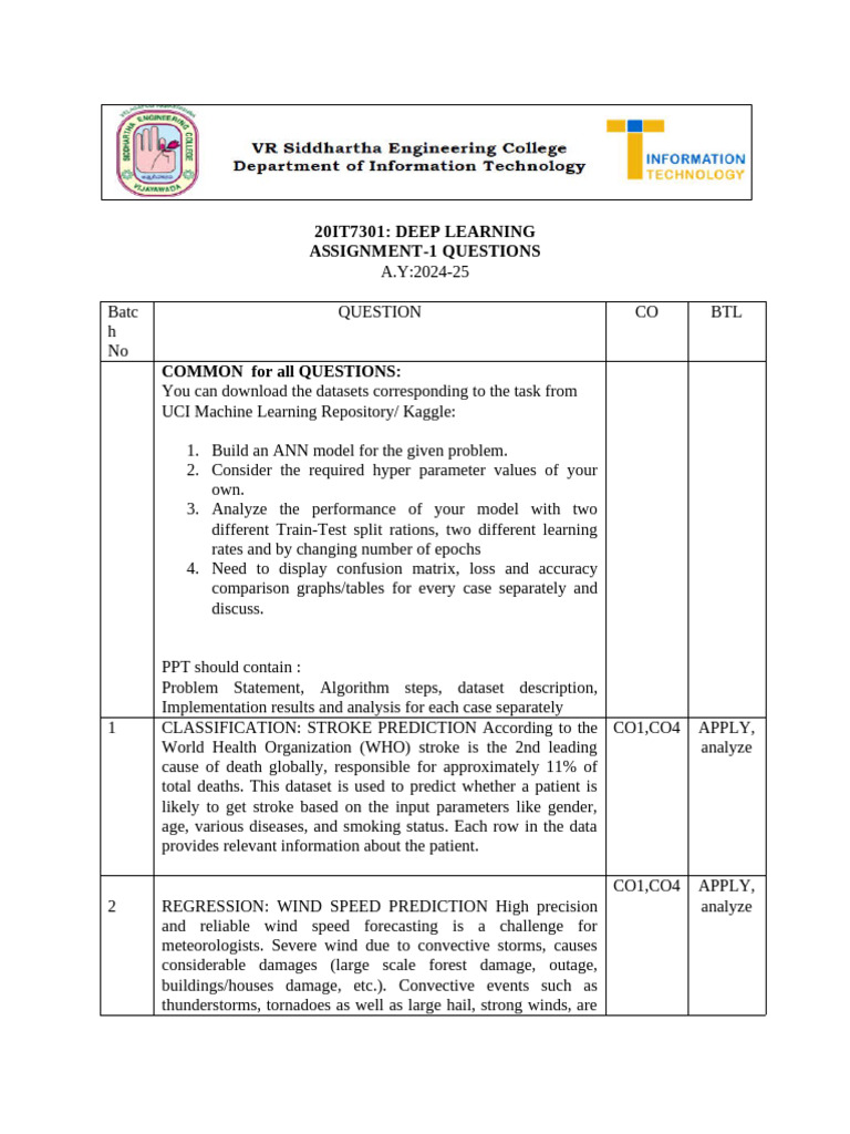 Group Tasks For Assignment 1 | PDF