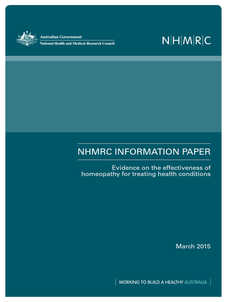 NHMRC Information Paper Effectiveness of Homeopathy | PDF | Homeopathy ...