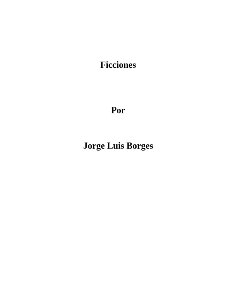 Jorge Luis Borges - Ficciones | PDF