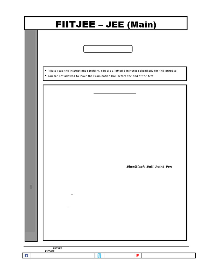 JEE Main - PT 4 | PDF