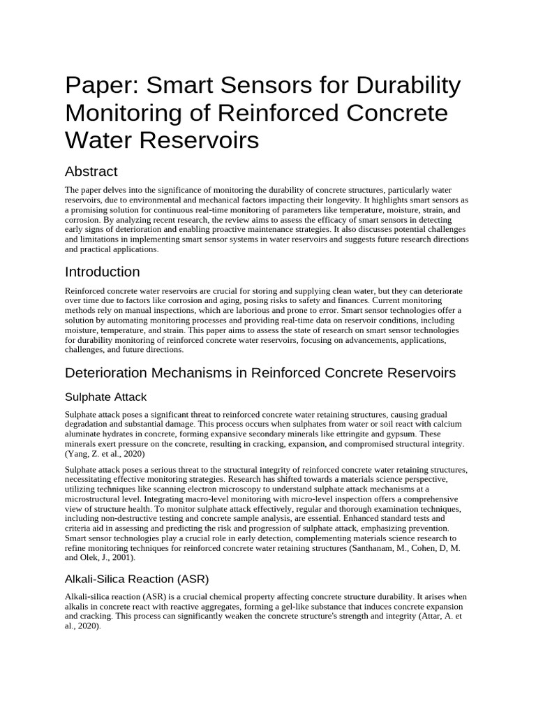 Paper Smart Sensors For Durability Monitoring of Reinforced Concrete ...