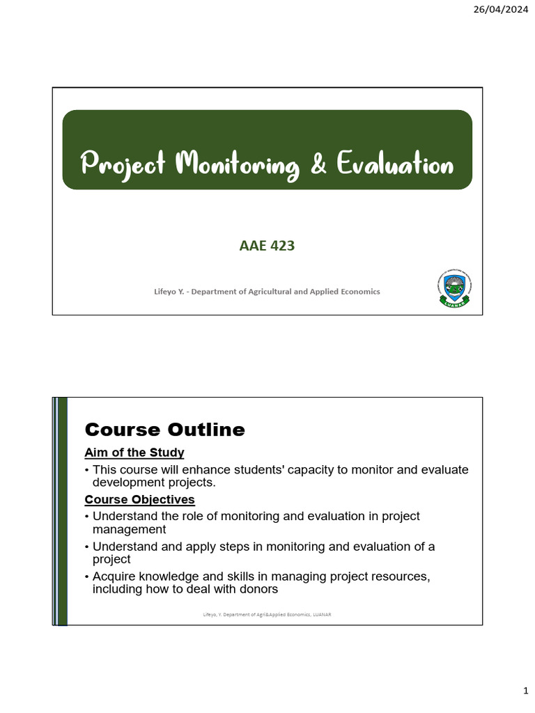 2024 - Monitoring and Evaluation Final | PDF