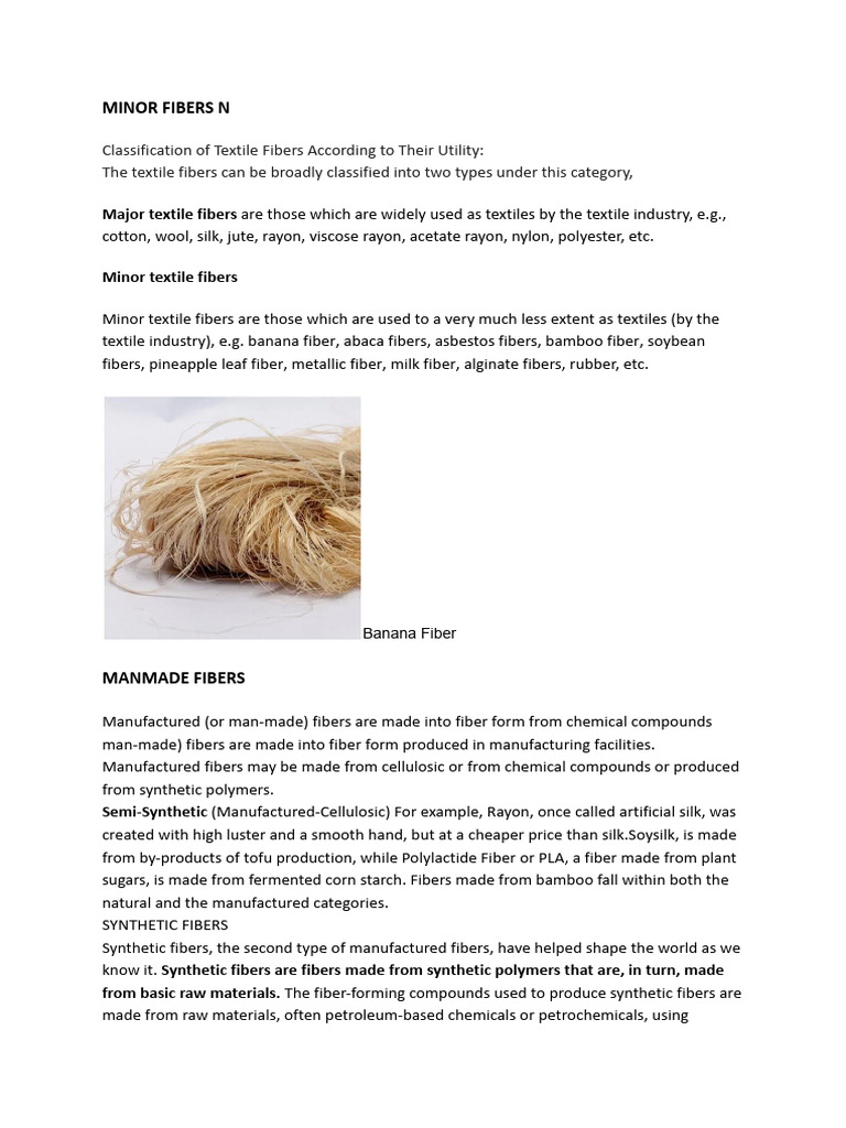 MINOR FIBERS_synthetic_yarn Notes | PDF