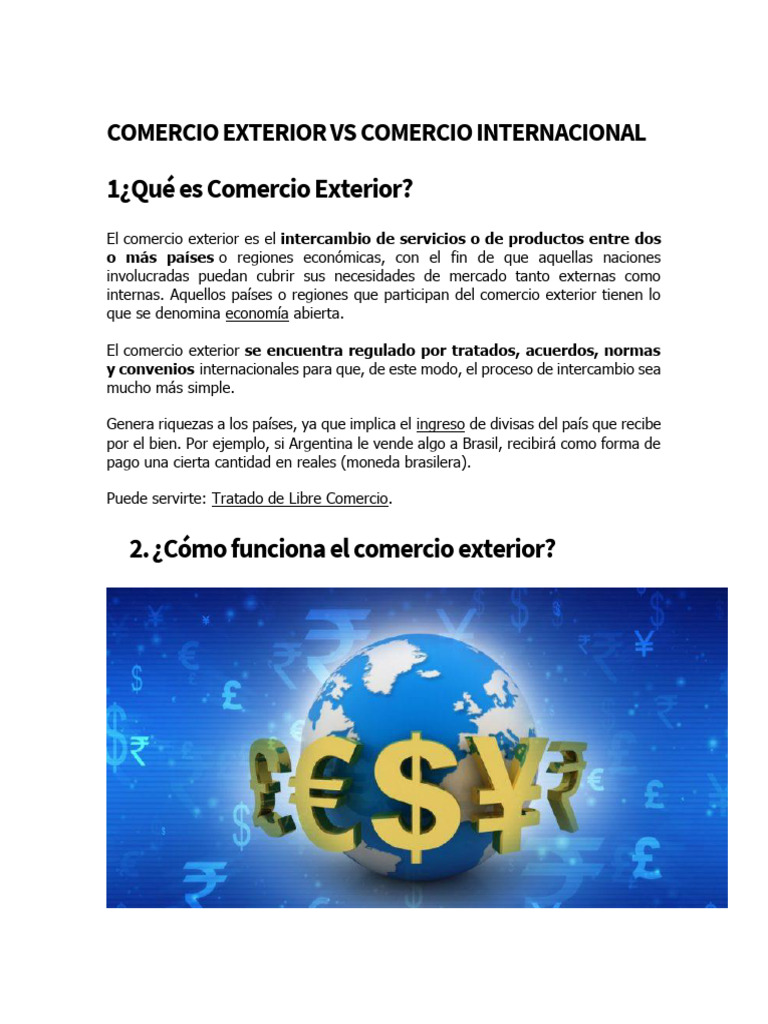 Comercio Exterior y Comercio Internacional | PDF