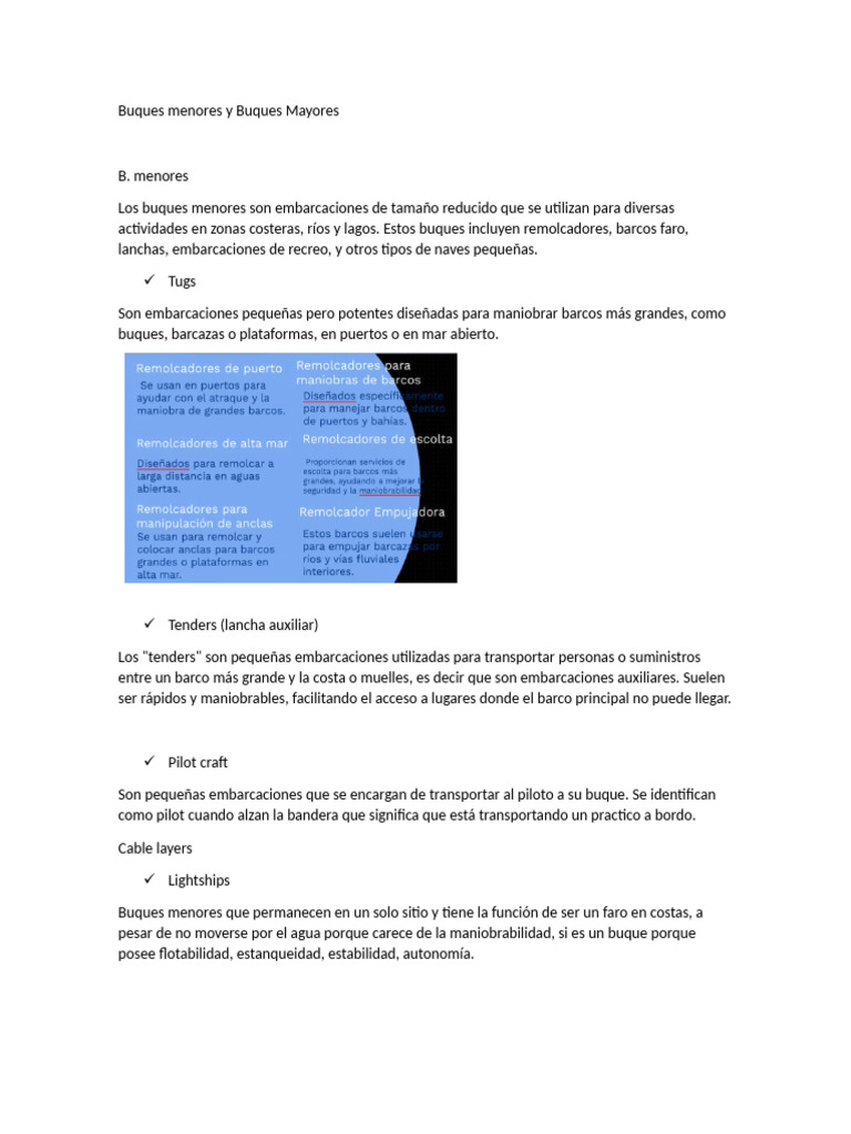 Buques Menores y Buques Mayores | PDF