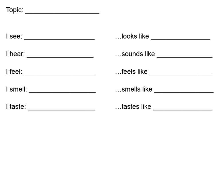 Sensory Poem Template | PDF