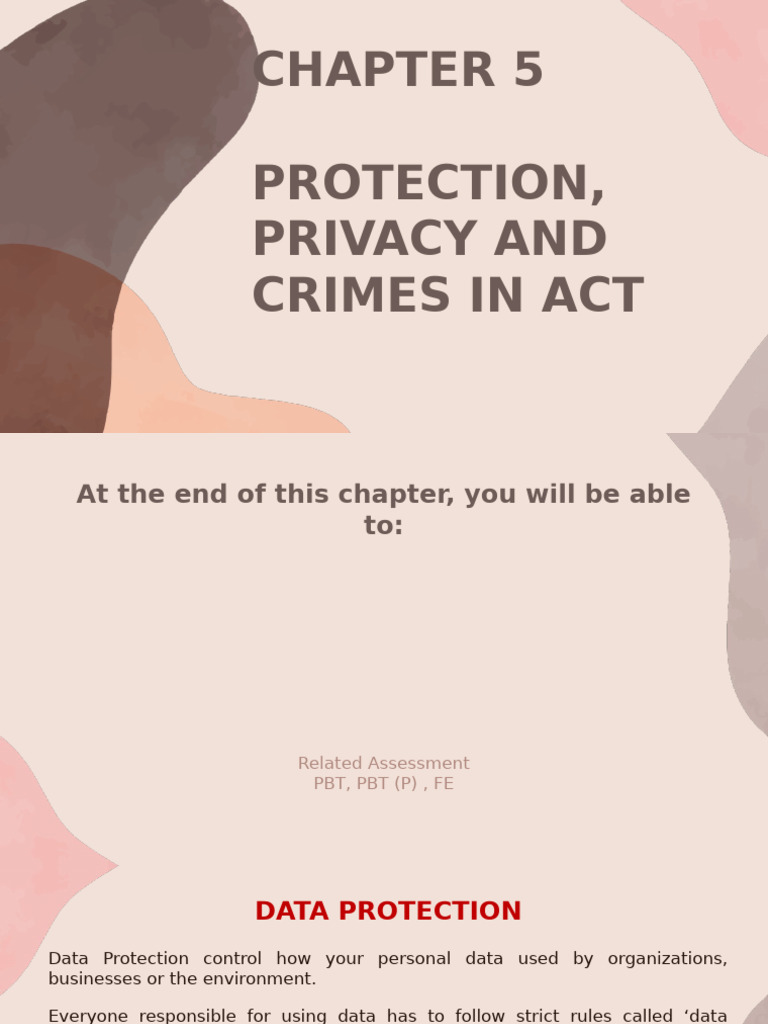 CHAPTER 5 PROTECTION,PRIVACY AND CRIMES IN ACT | PDF