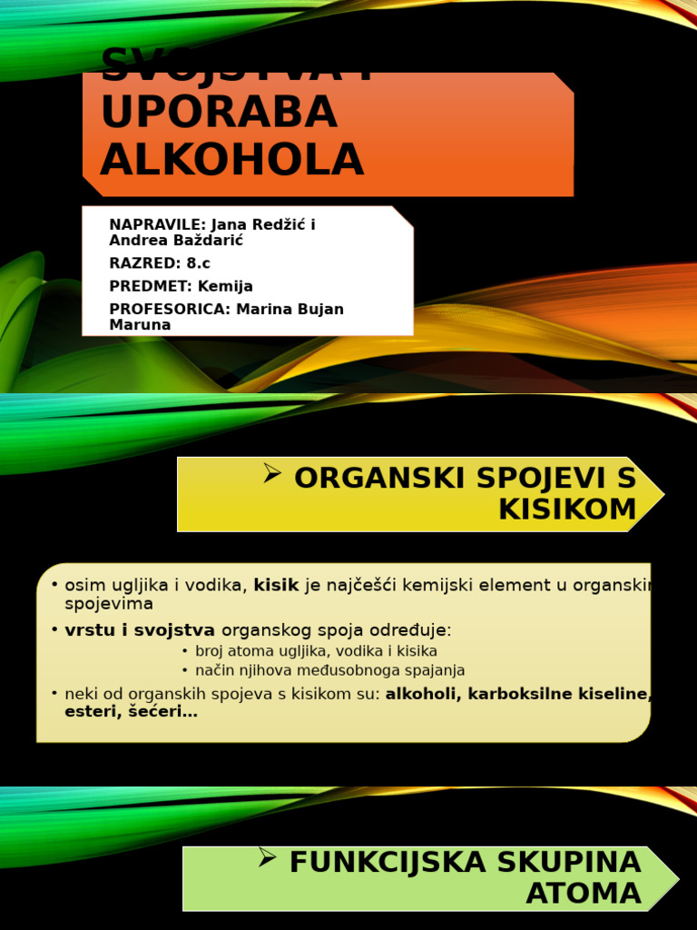 Svojstva I Uporaba Alkohola | PDF