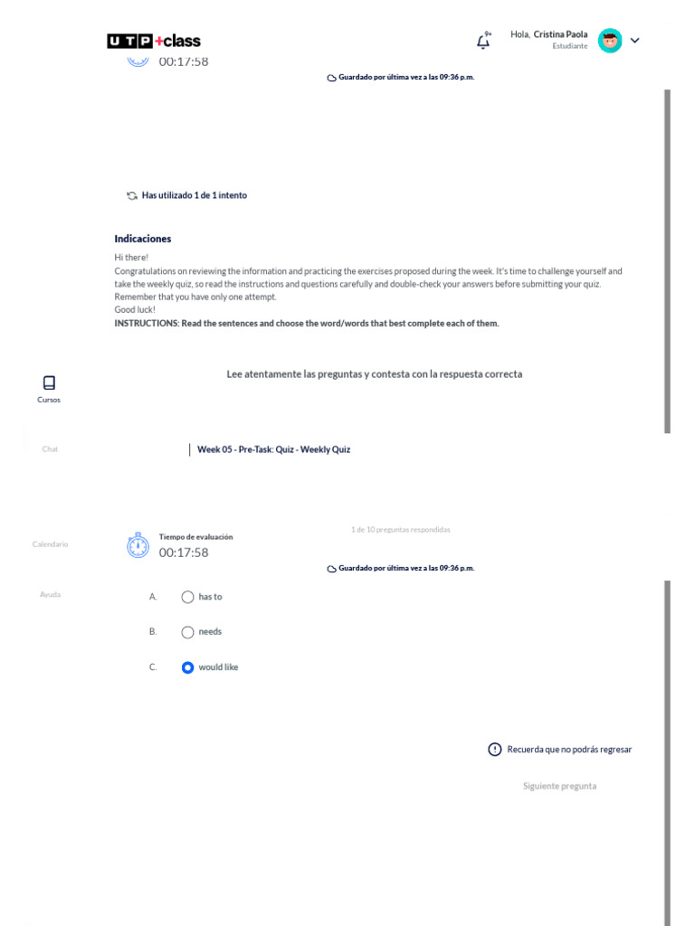 UTP+class - Evaluaciones2 | PDF