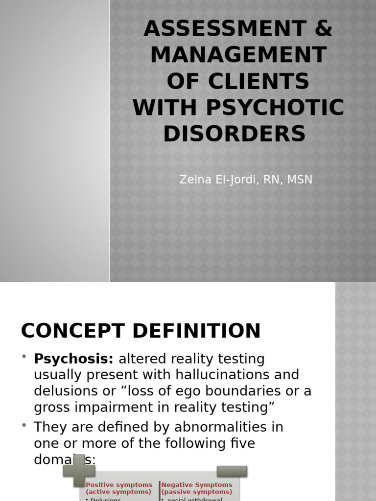 NUR441 Psychosis | PDF