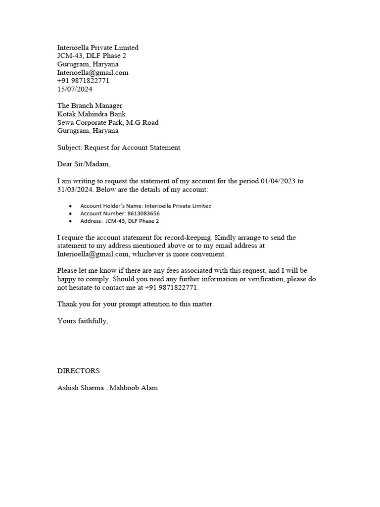 Account Statement | PDF