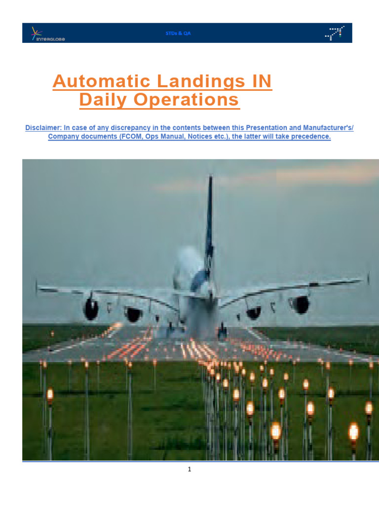 Automatic Landings In Daily Operation | PDF