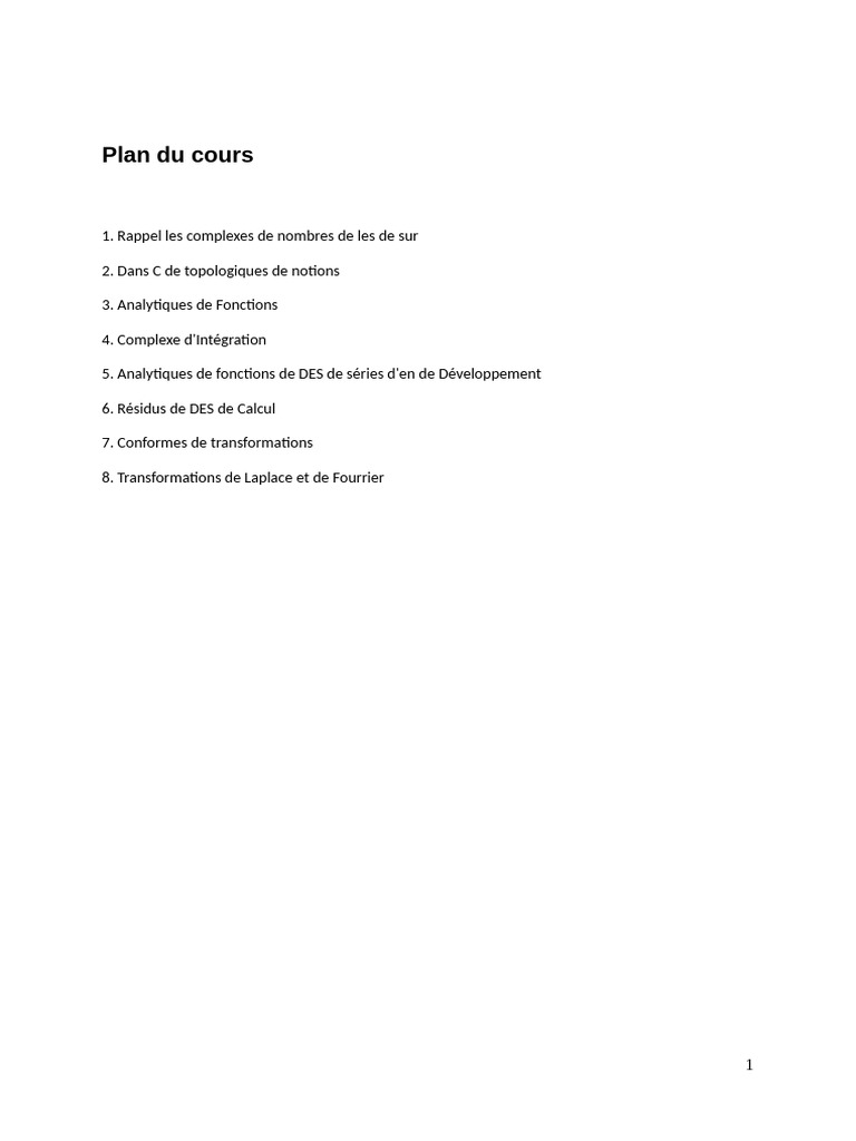 Analyse Complexe - Enfr | PDF