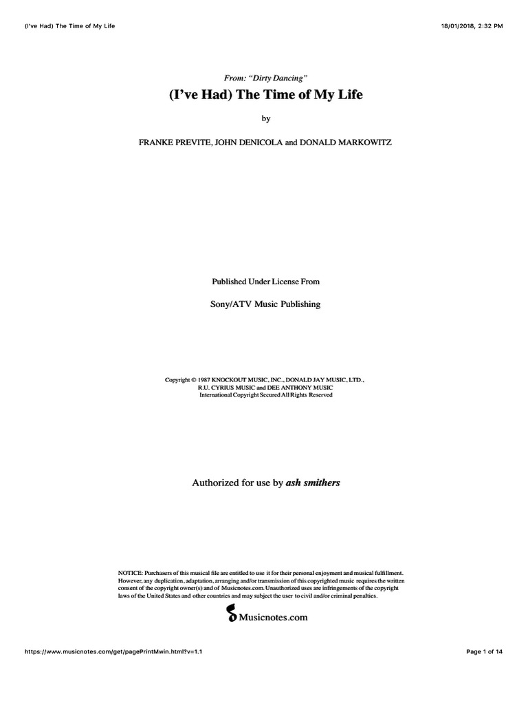 Time of My Life | PDF