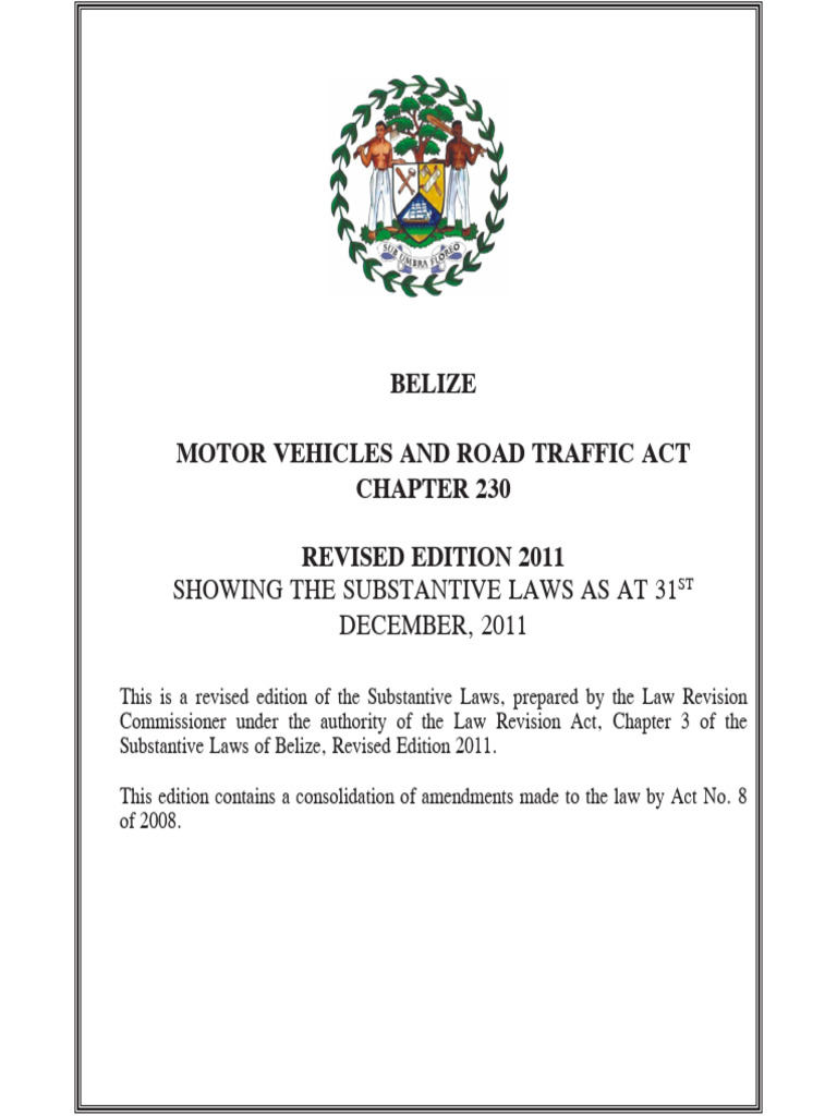 Cap 230 Motor Vehicles and Road Traffic Act | PDF | Driver's License | Law