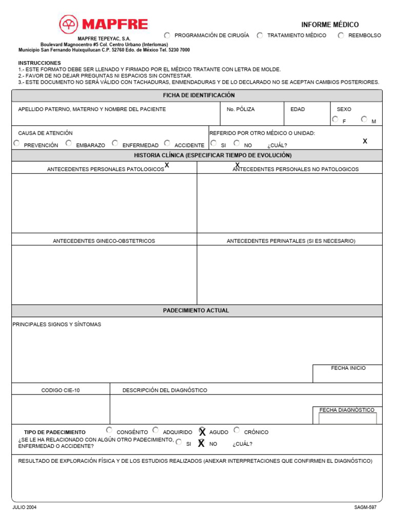 Informe Medico Mapfre | PDF