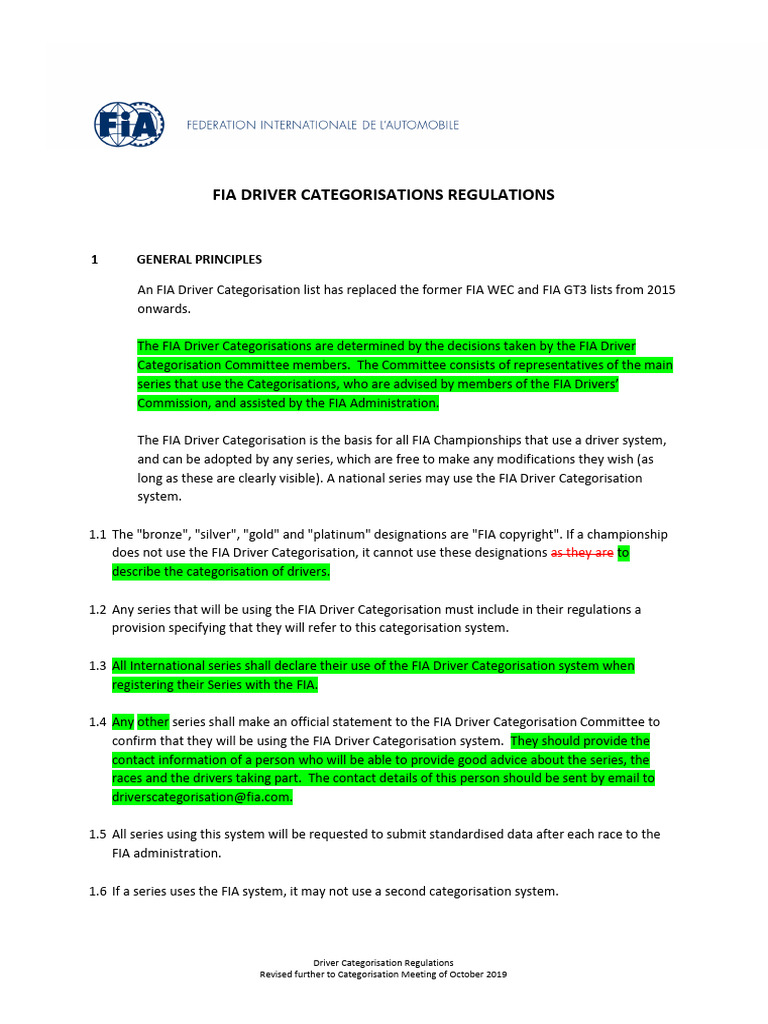 Driver Categorisation Regulations - Marked Up - Eng-Jag v.07.11 JW 1 ...