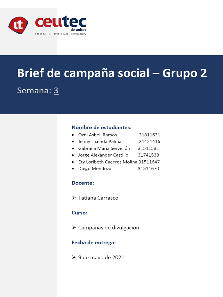 BriefCreativo Grupo2 | PDF