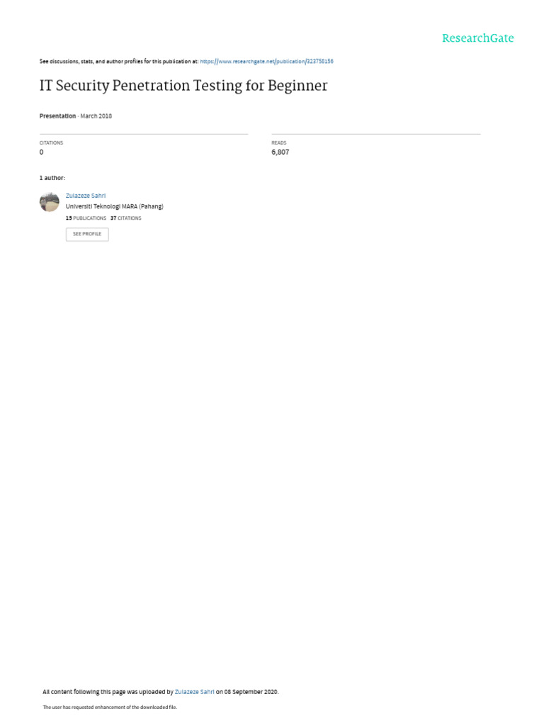 It Security Penetration Testing | PDF