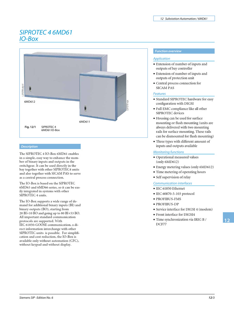 6md61 Catalog Sip E6 | PDF